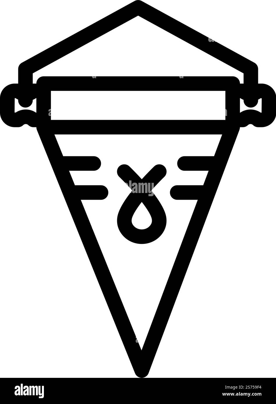 pennant flag line icon vector. pennant flag sign. isolated contour ...