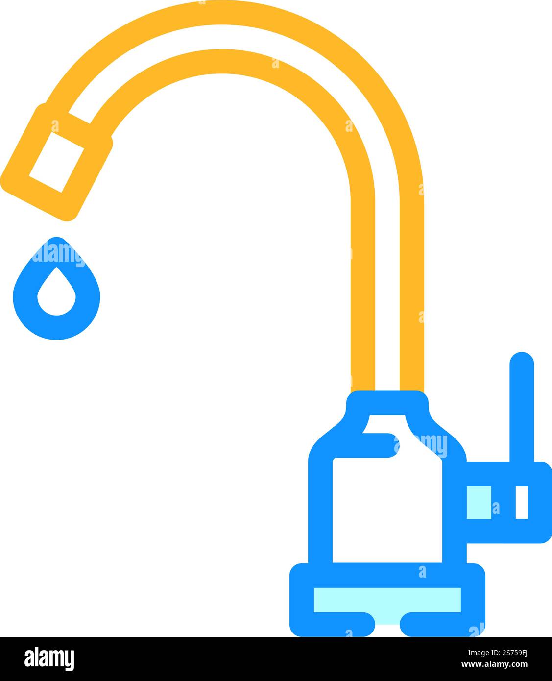 drop faucet water color icon vector. drop faucet water sign. isolated ...