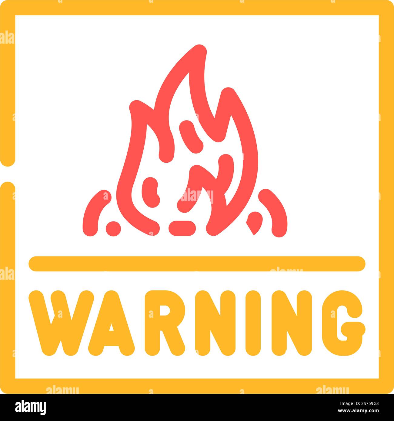 warning fire color icon vector. warning fire sign. isolated symbol ...