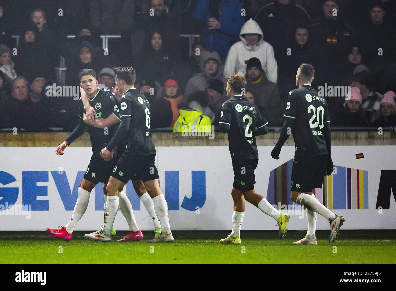 DEVENTER - Brynjolfur Willumsson of FC Groningen celebrates 1-1 during ...