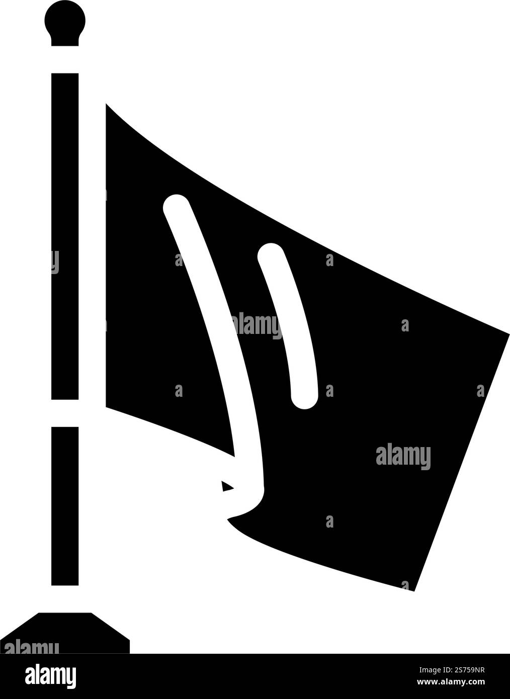 pole flag map glyph icon vector. pole flag map sign. isolated symbol ...