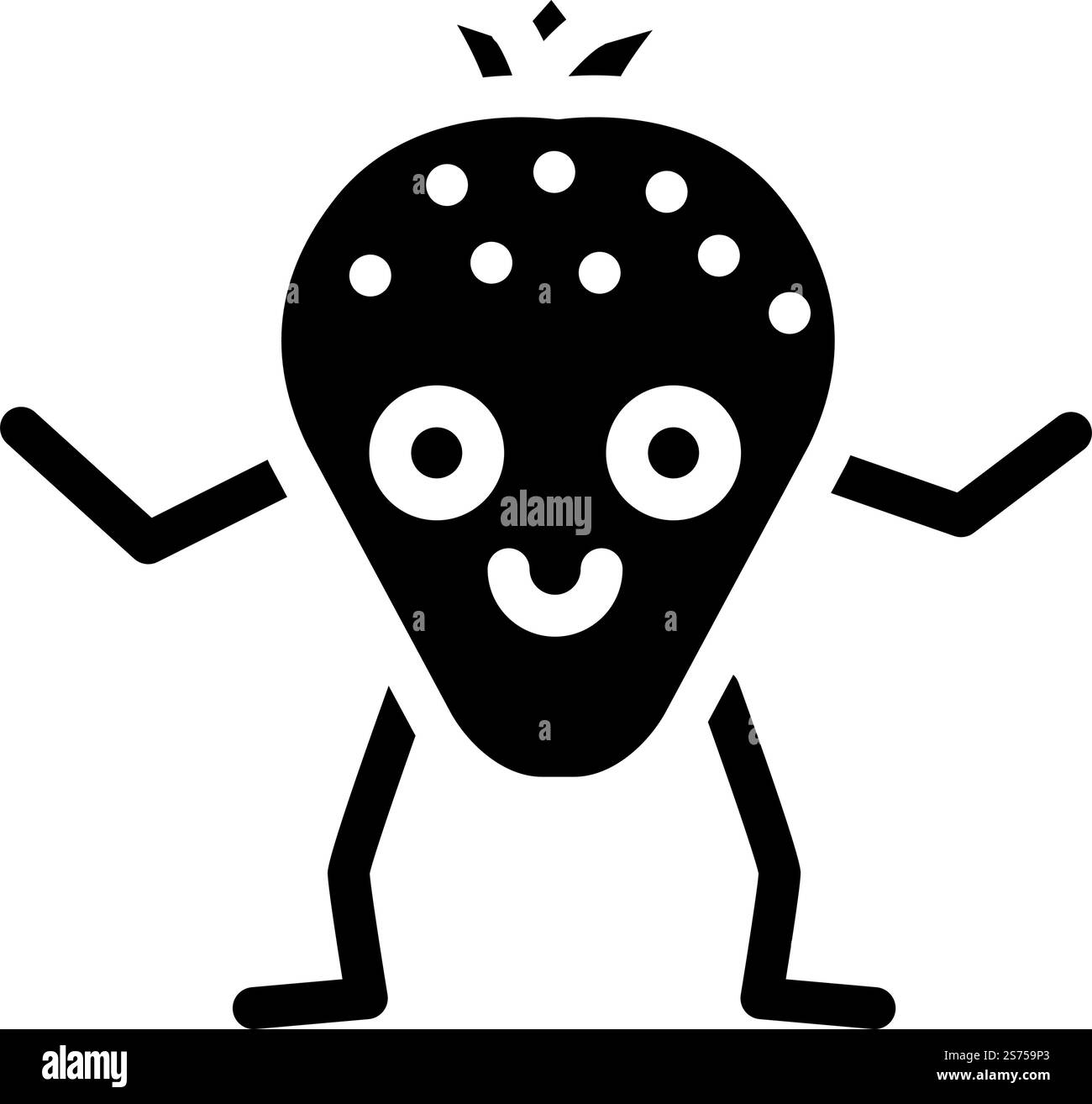 strawberry berry character glyph icon vector. strawberry berry ...