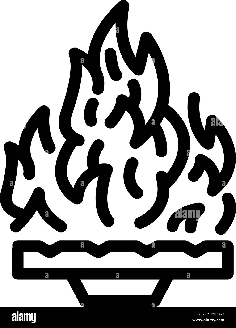 burn fire line icon vector. burn fire sign. isolated contour symbol ...
