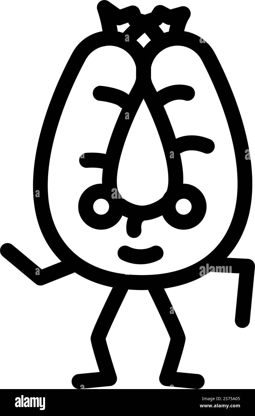 kielbasa meat character line icon vector. kielbasa meat character sign ...