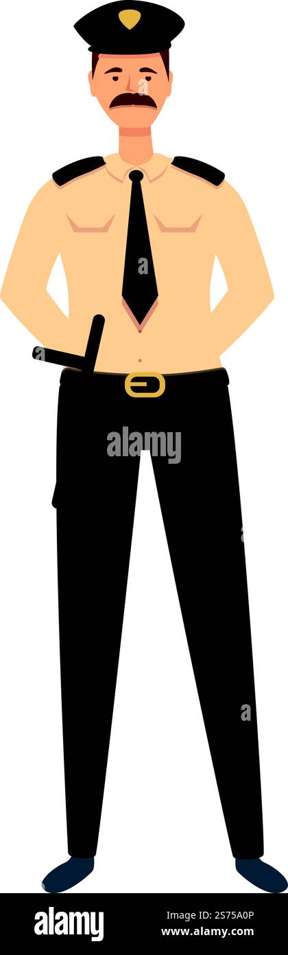 Property guard icon cartoon vector. Police man. Female control ...
