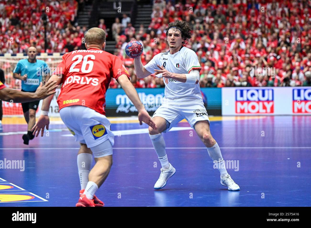 Herning, Denmark. 18th Jan, 2025. Giacomo Savini of Italy Nationalteam ...