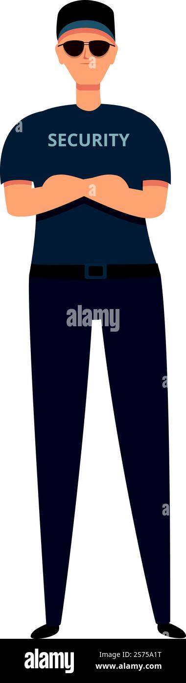 Cctv guard icon cartoon vector. Police man. People uniform. Cctv guard ...