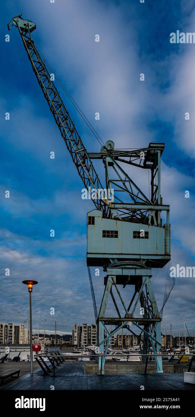 The Blue Crane standing at the Chatham Maritime Marina close to the ...