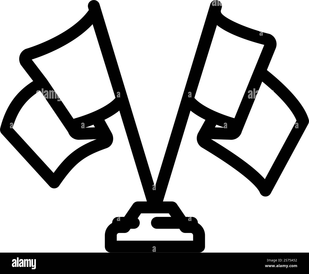 pole flag line icon vector. pole flag sign. isolated contour symbol ...