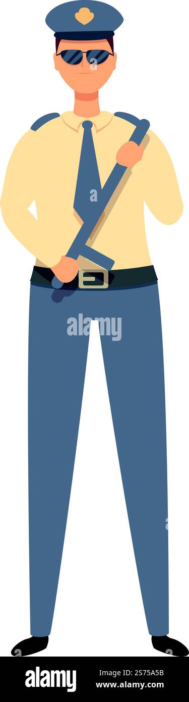 Traffic guard icon cartoon vector. Police man. Job uniform. Traffic ...