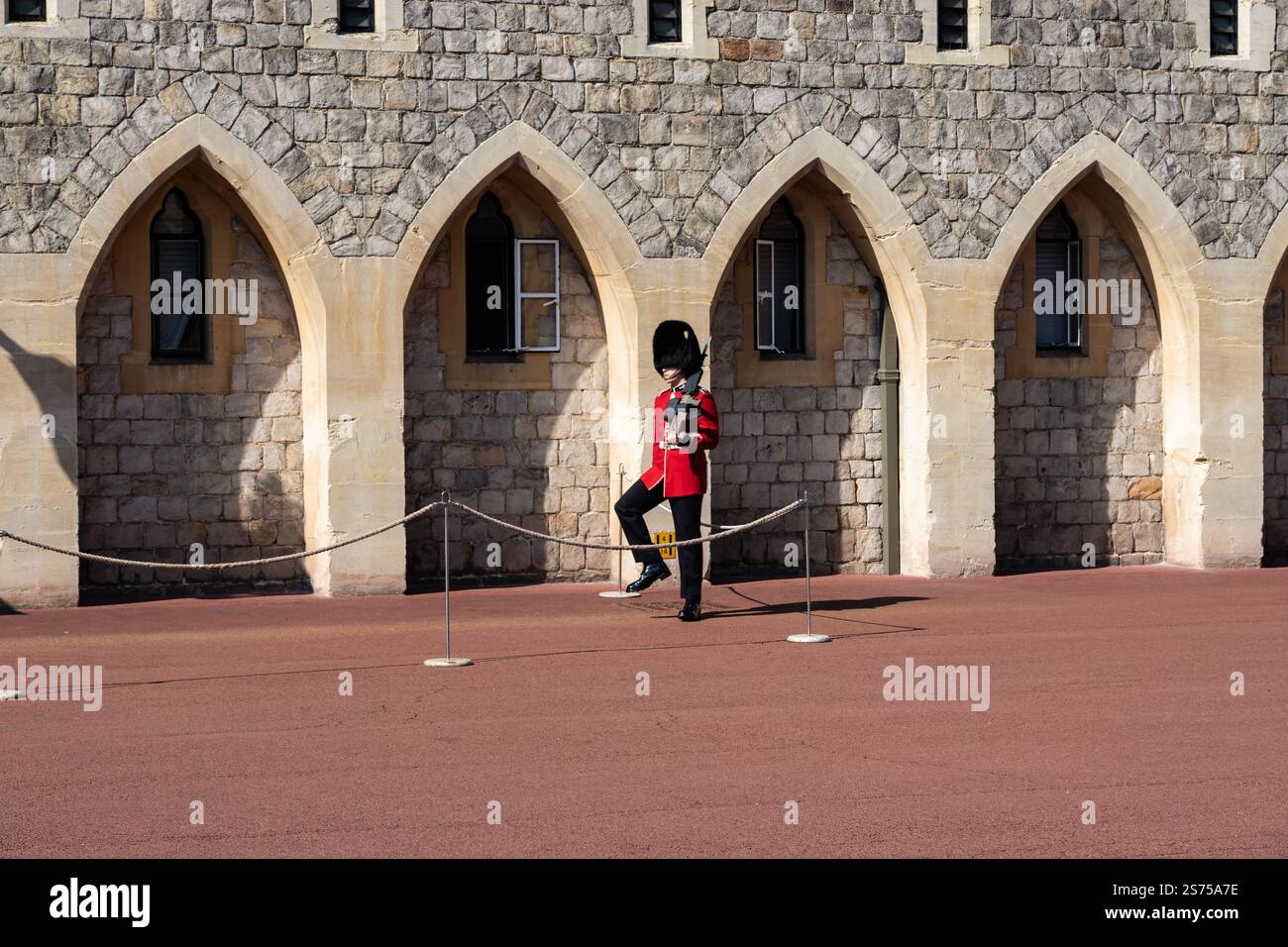 Windsor United Kingdom - August 12 2024; Solitary King's Guard marches ...