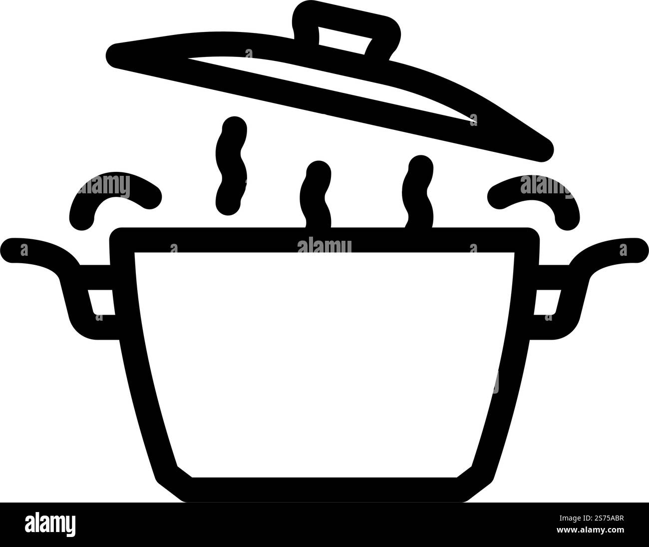 hot pot cooking line icon vector. hot pot cooking sign. isolated ...