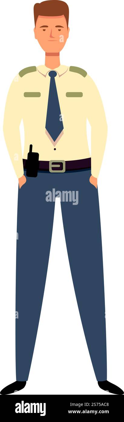 Private guard icon cartoon vector. Officer job. Control agent. Private ...