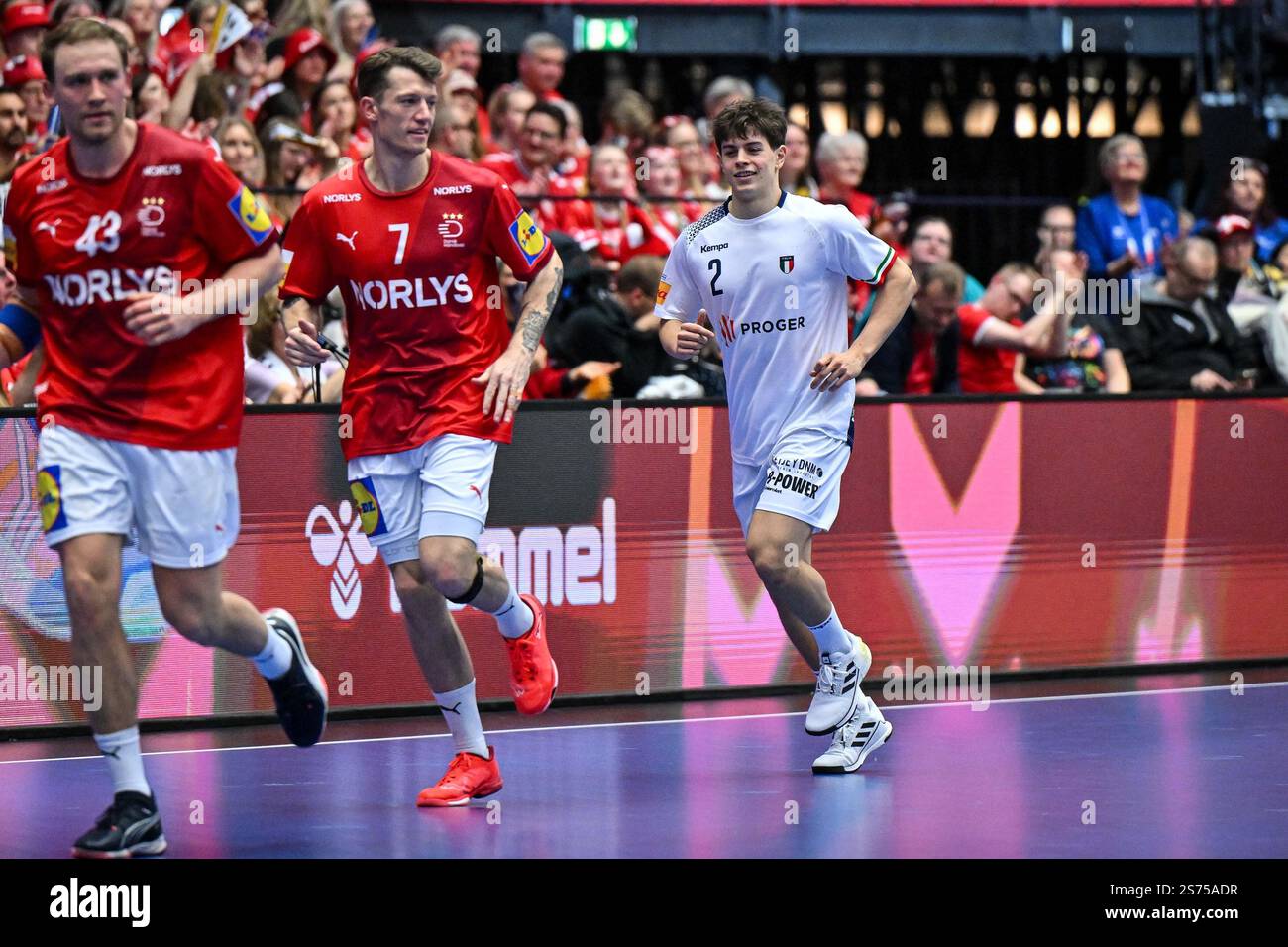 Herning, Denmark. 18th Jan, 2025. Leo Prantner of Italy Nationalteam during IHF Men's - Handball ...