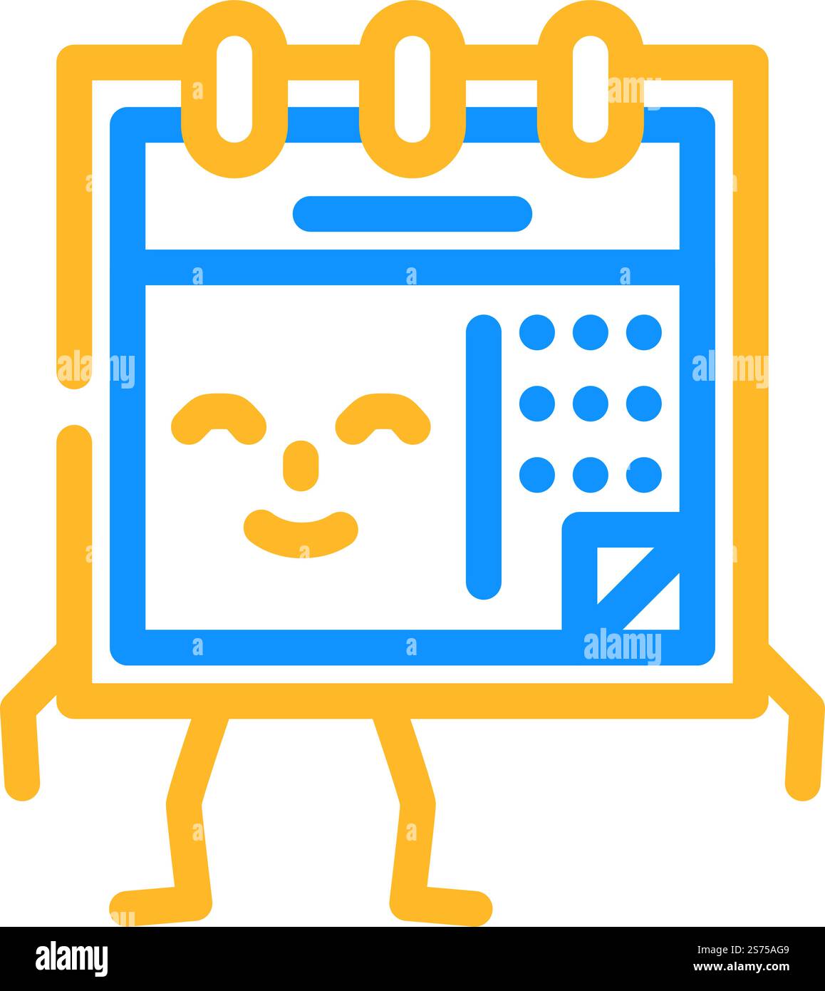 calendar school character color icon vector. calendar school character ...