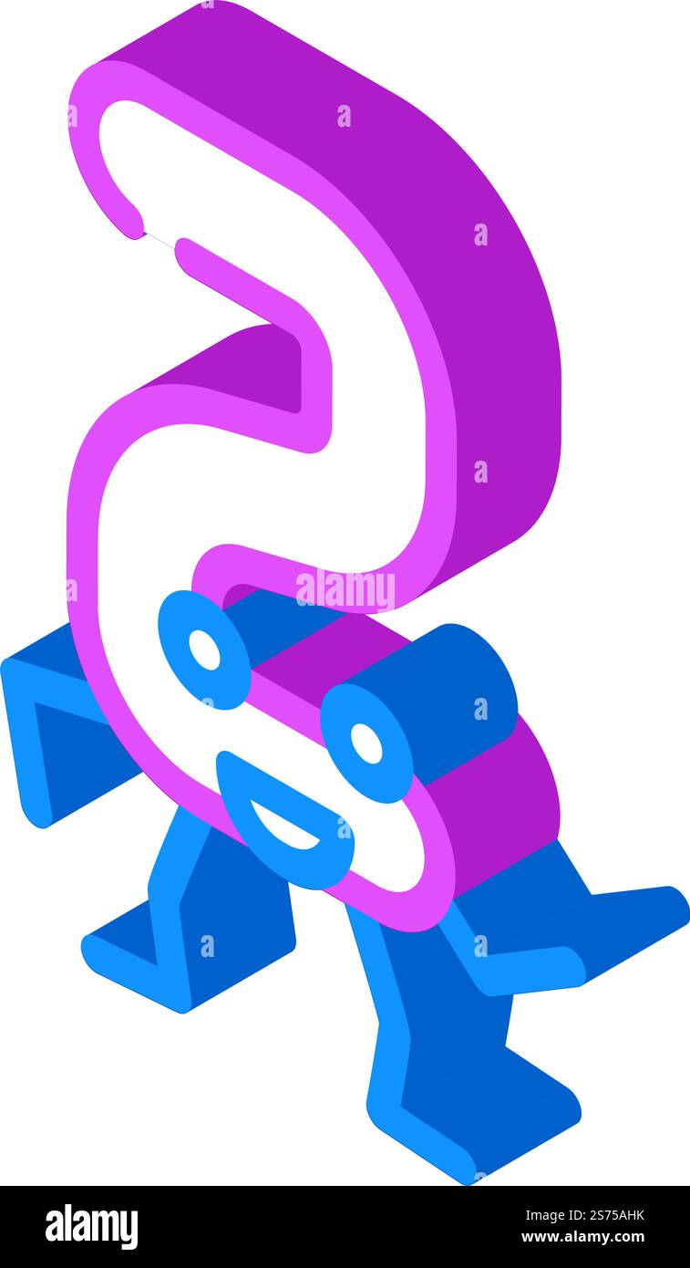 two number character isometric icon vector. two number character sign ...