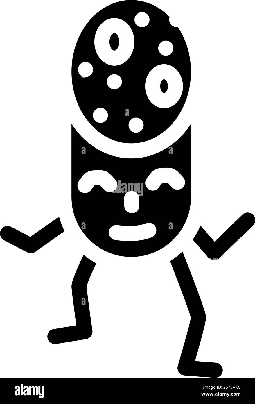 salami meat character glyph icon vector. salami meat character sign ...