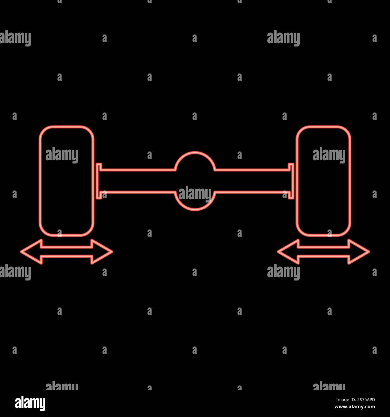 Neon fix car wheels computer wheel balancer icon black color vector ...