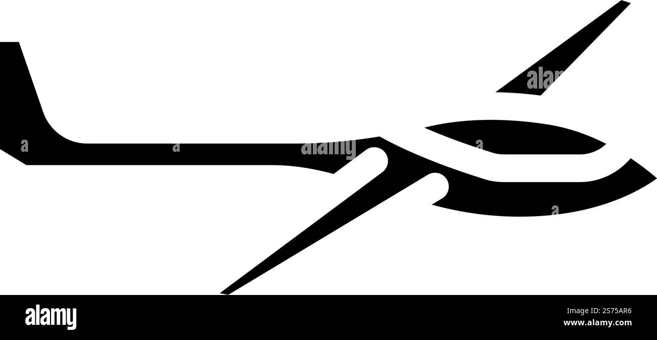 glider airplane aircraft glyph icon vector. glider airplane aircraft ...