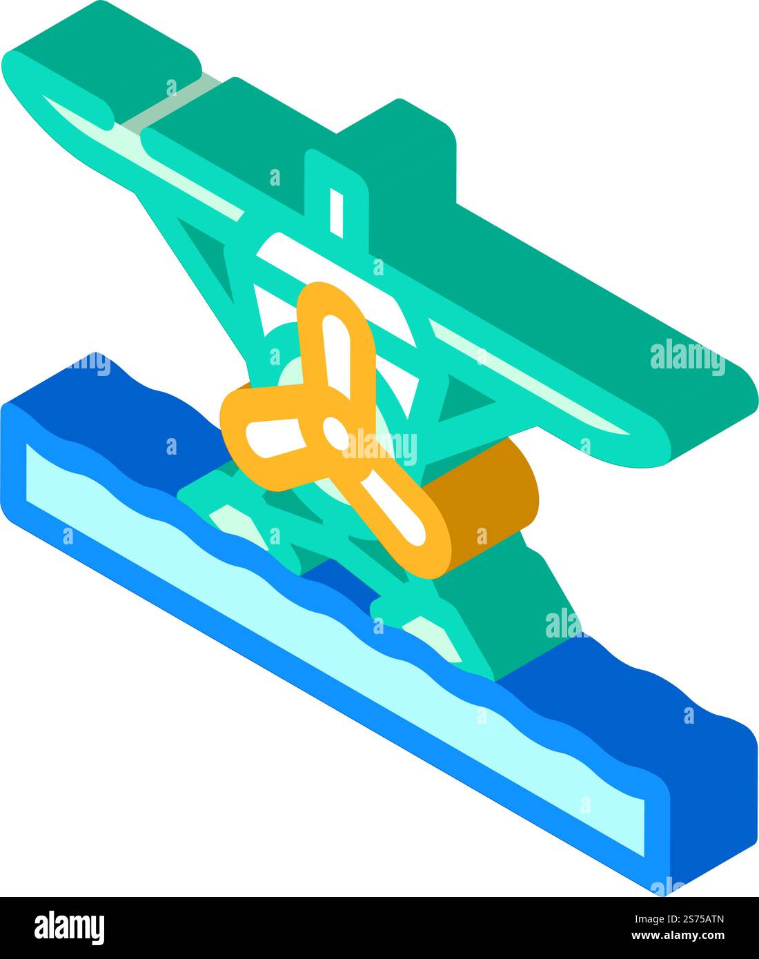floatplane airplane aircraft isometric icon vector. floatplane airplane ...