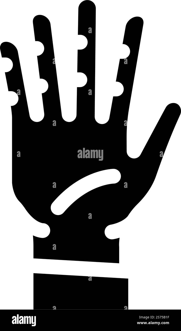 five number hand gesture glyph icon vector. five number hand gesture ...