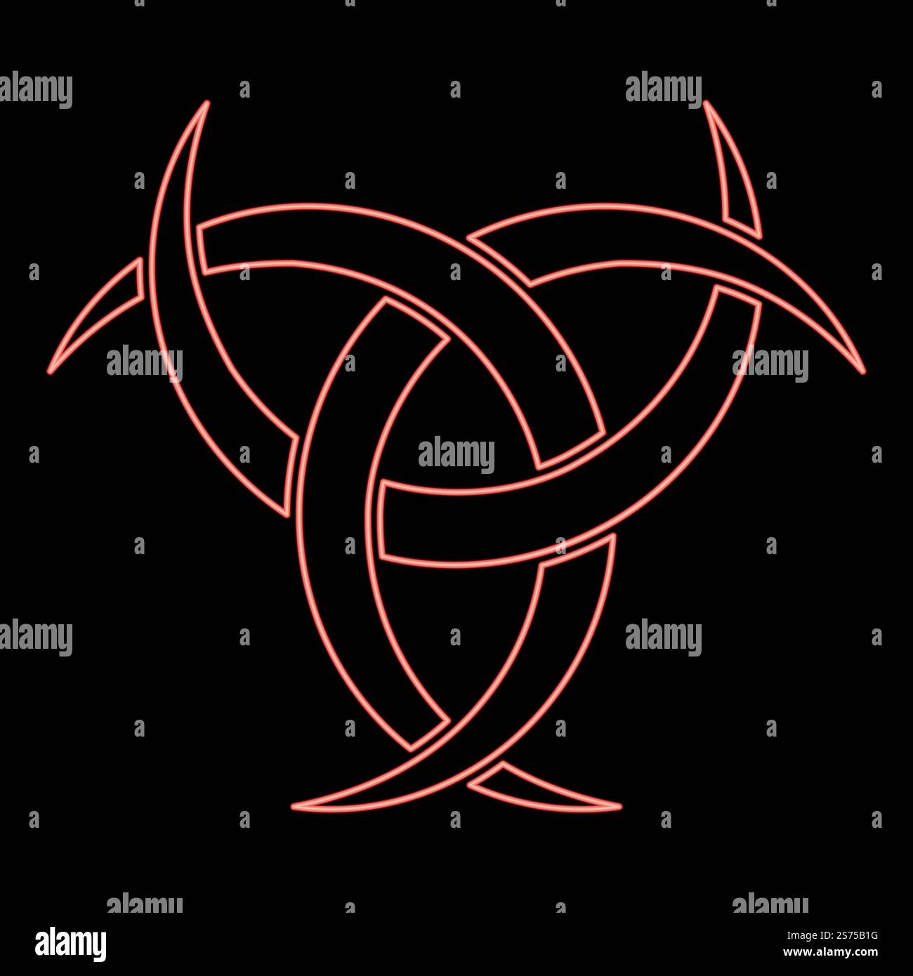 Neon odin horn paganism symbol red color vector illustration image flat ...