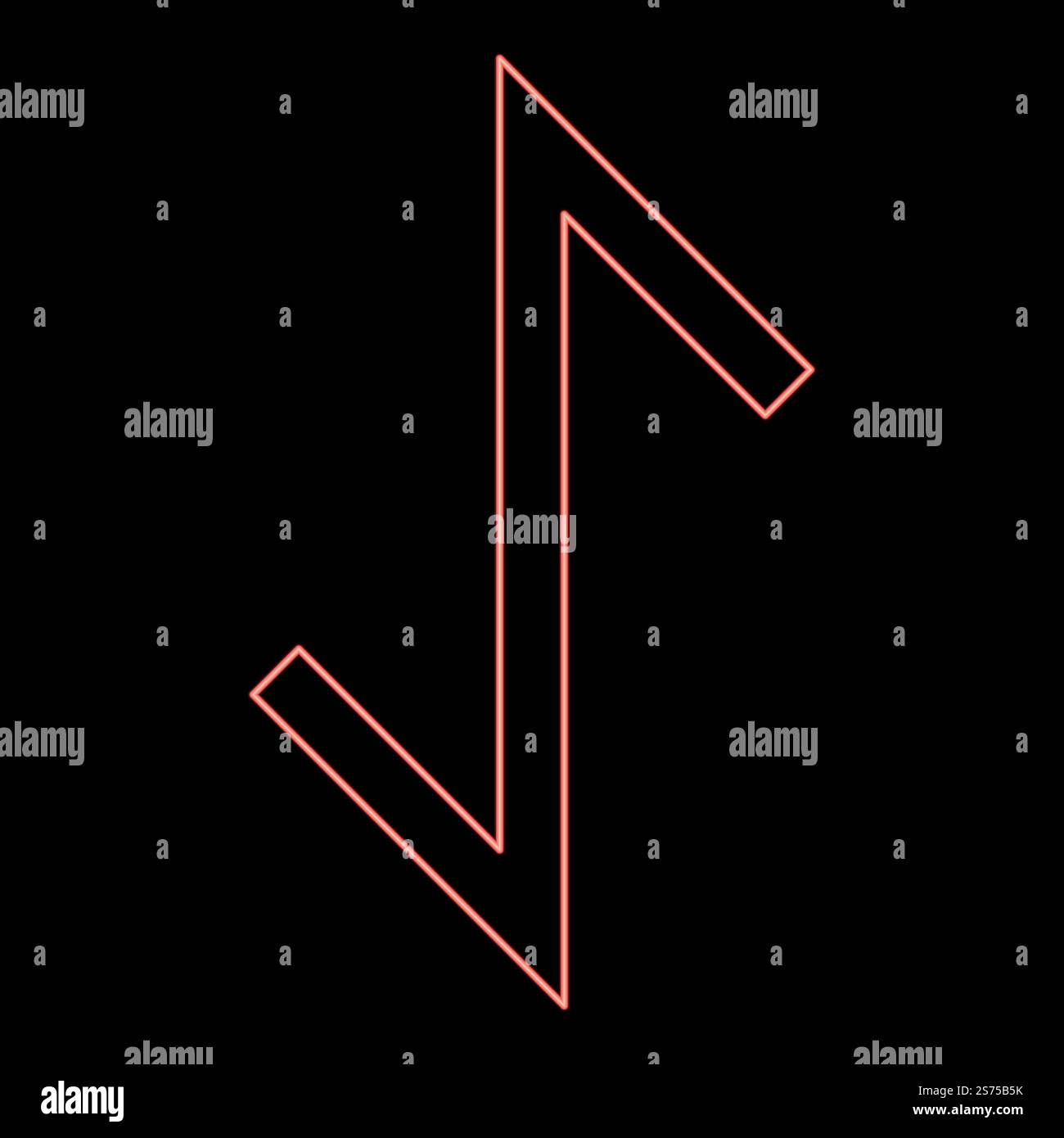 Neon eywas rune yew strength egis symbol red color vector illustration ...