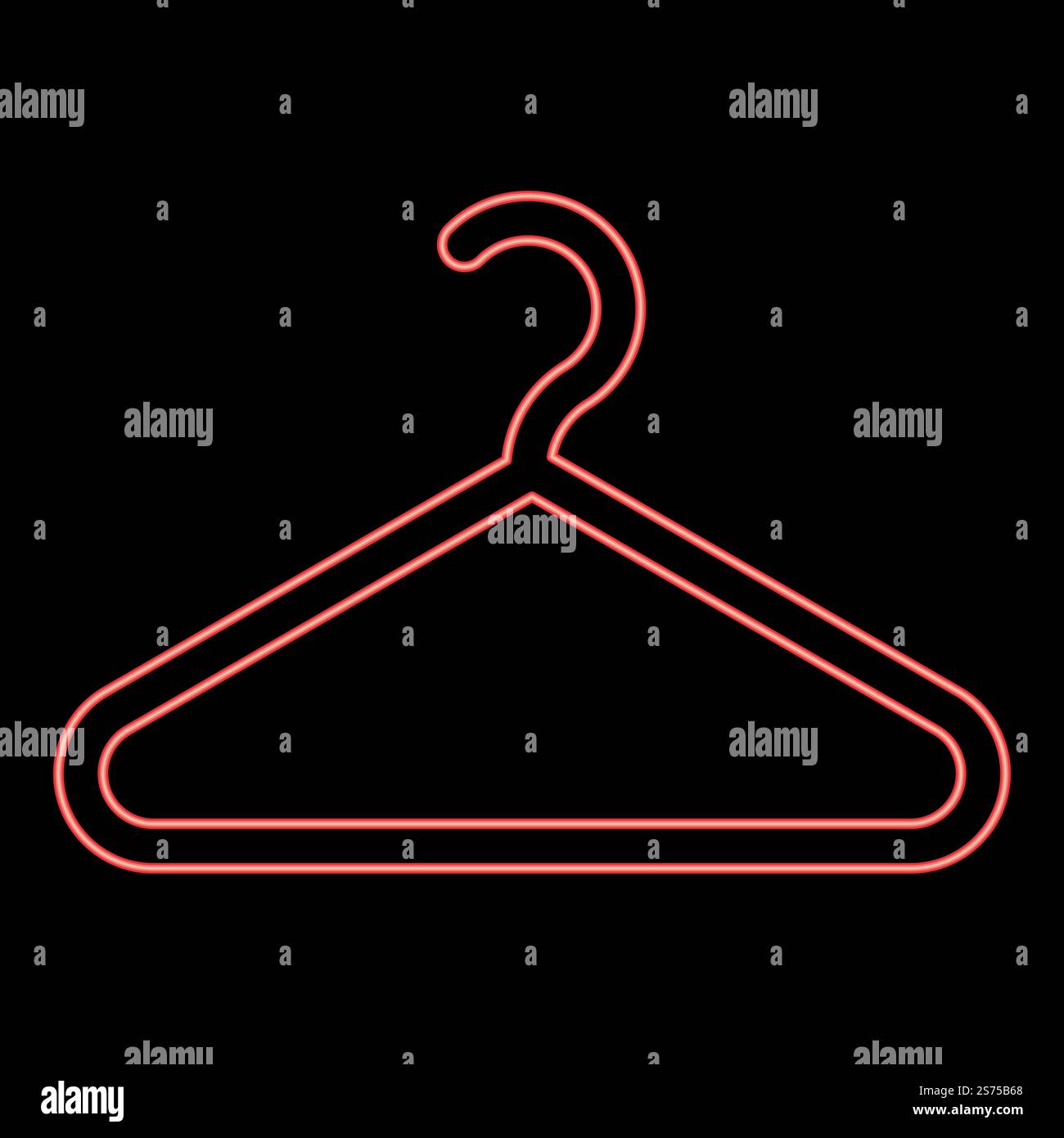 Neon hanger Clothes hanger red color vector illustration image flat ...