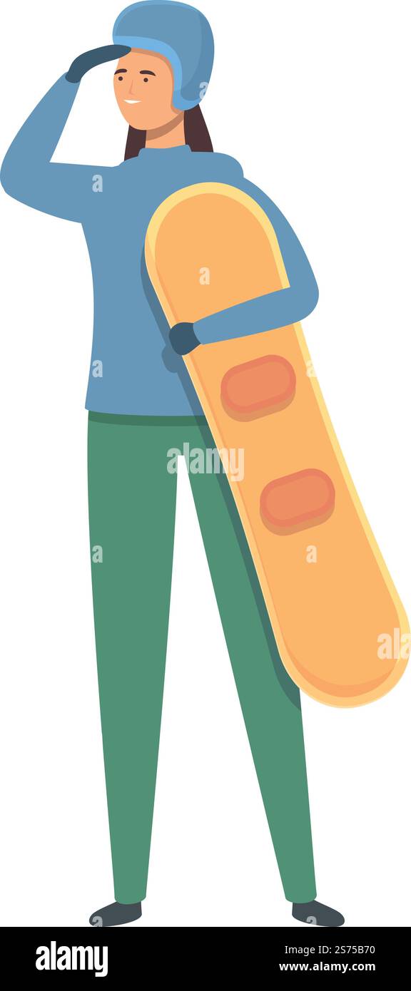 Active snowboarding instructor icon cartoon vector. Snow school. Family ...