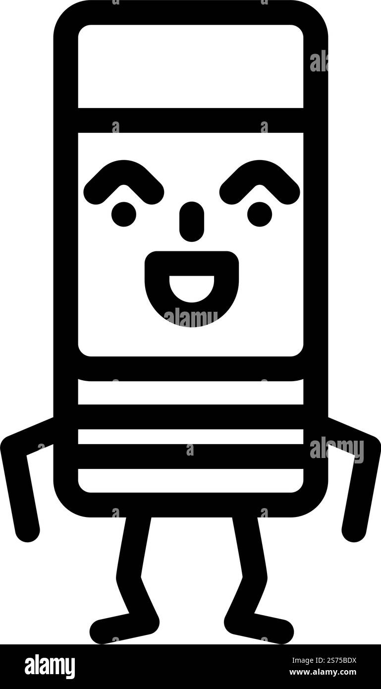 eraser school character line icon vector. eraser school character sign ...
