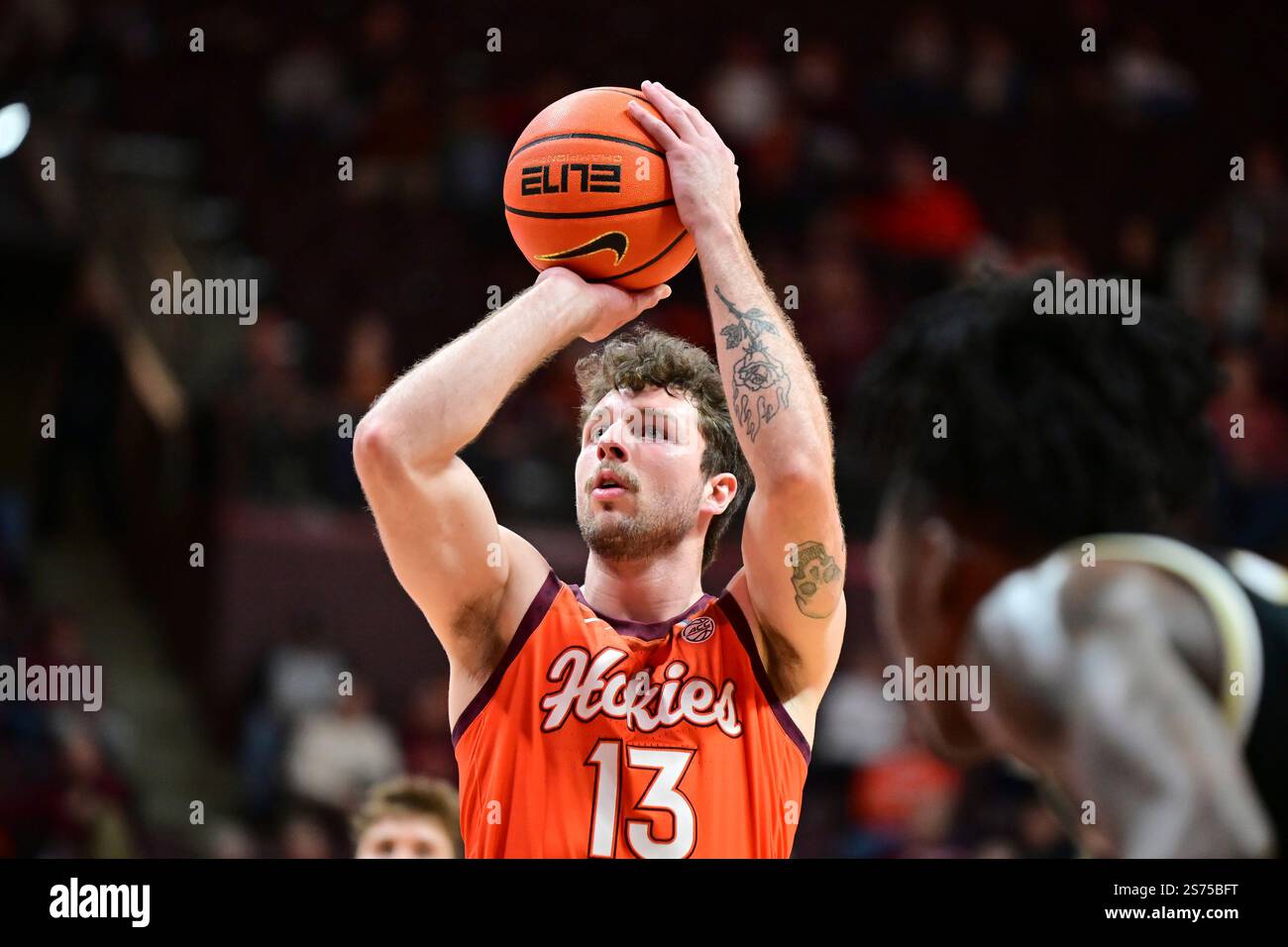 BLACKSBURG, VA - JANUARY 18: Virginia Tech Hokies forward Ben Burnham ...