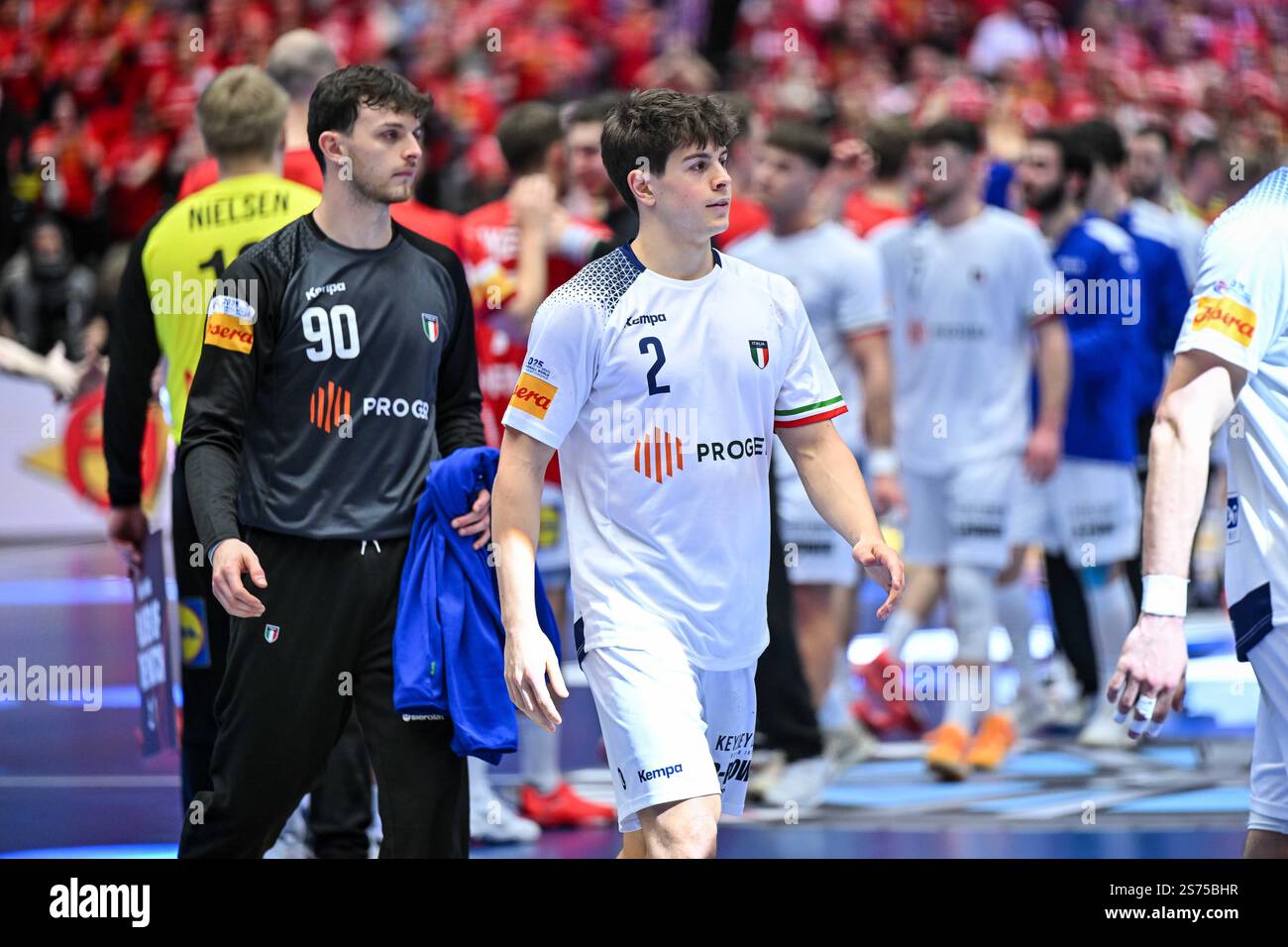 Herning, Denmark. 18th Jan, 2025. Leo Prantner of Italy Nationalteam during IHF Men's - Handball ...