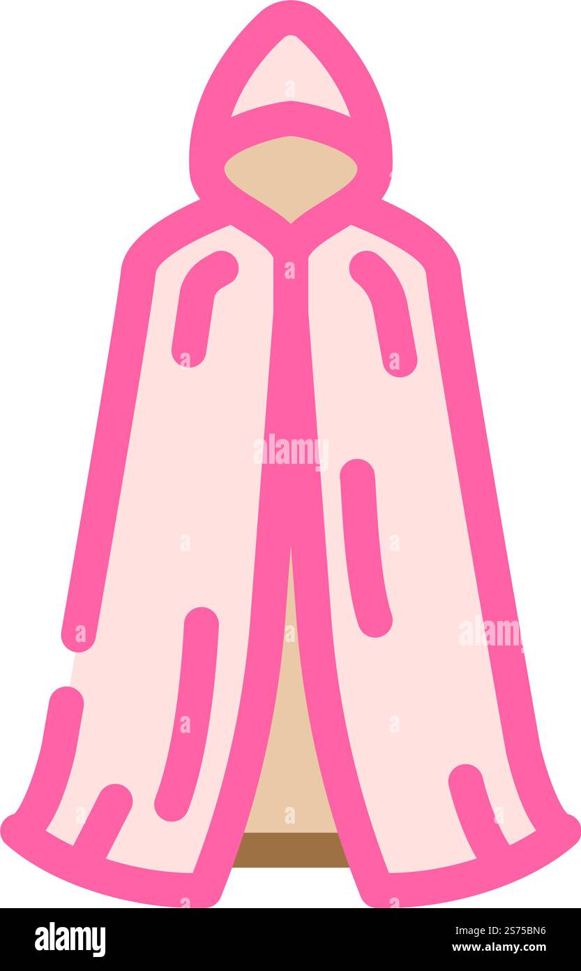cloak outerwear female color icon vector. cloak outerwear female sign ...