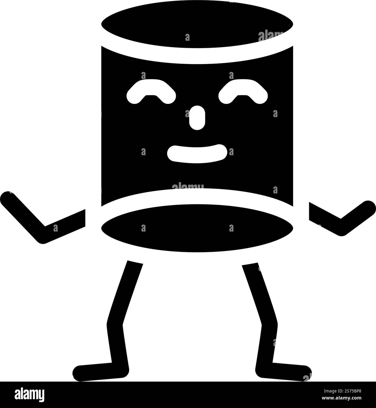 cylinder geometric shape character glyph icon vector. cylinder ...
