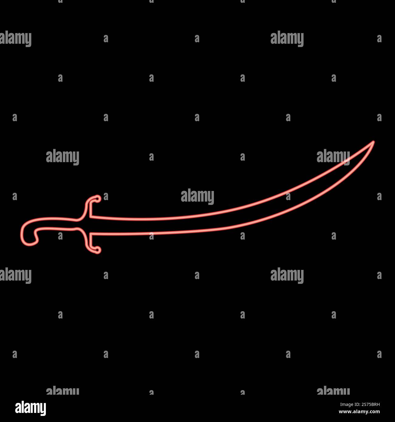 Neon turkish saber Scimitar Sabre of arabian persian Curved sword red ...