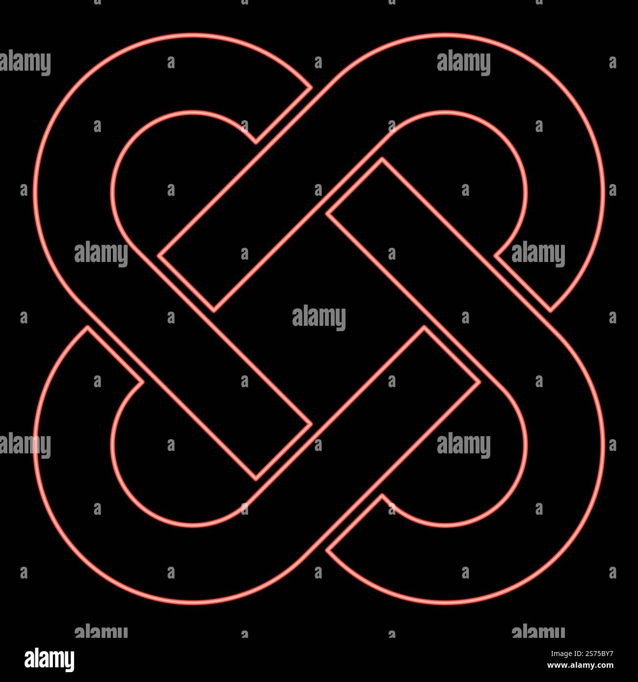 Neon celtic cross red color vector illustration image flat style light ...