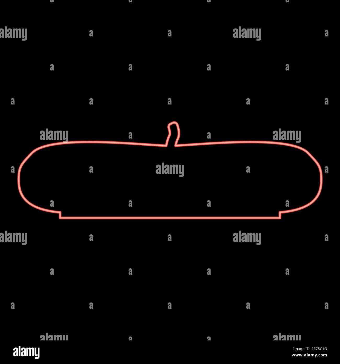 Neon beret for artist red color vector illustration image flat style ...