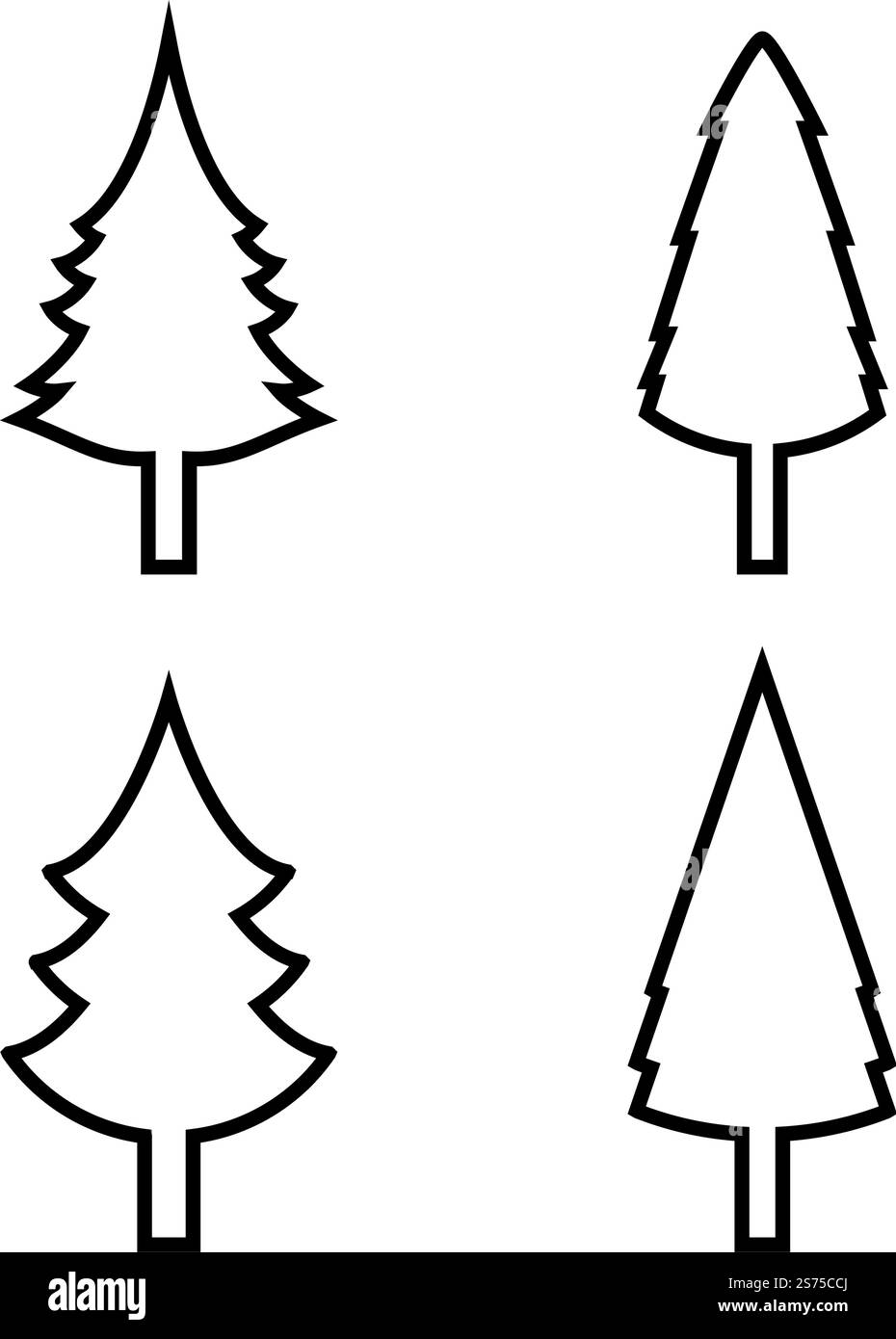 Pine tree illustration vector flat design template Stock Vector Image ...