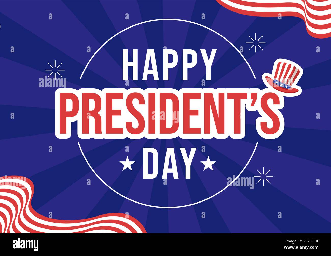 Happy Presidents Day with Stars and USA Flag for the President of ...