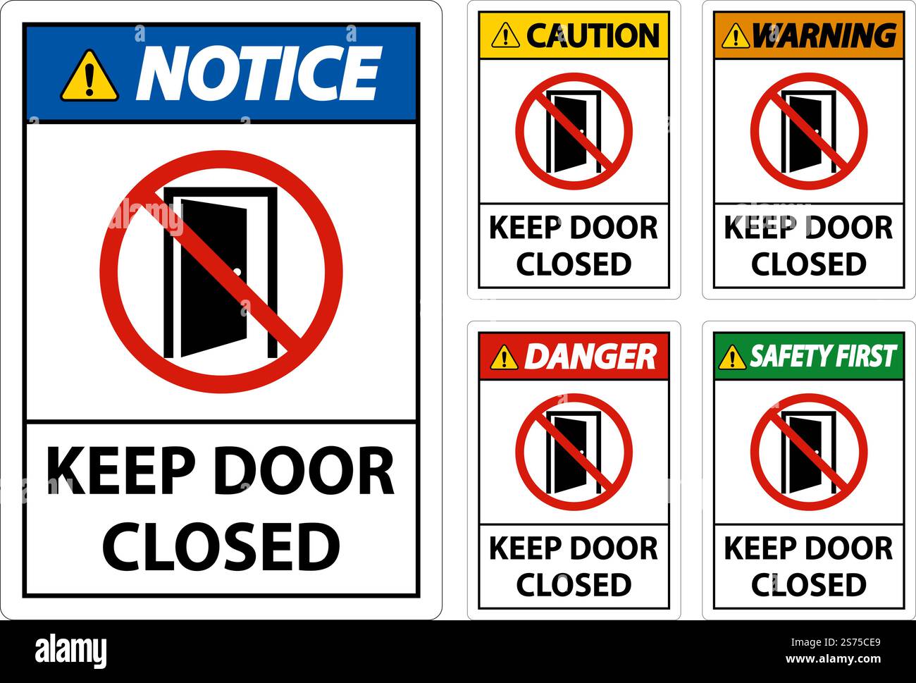 Keep Door Closed Sign On White Background Stock Vector Image & Art - Alamy