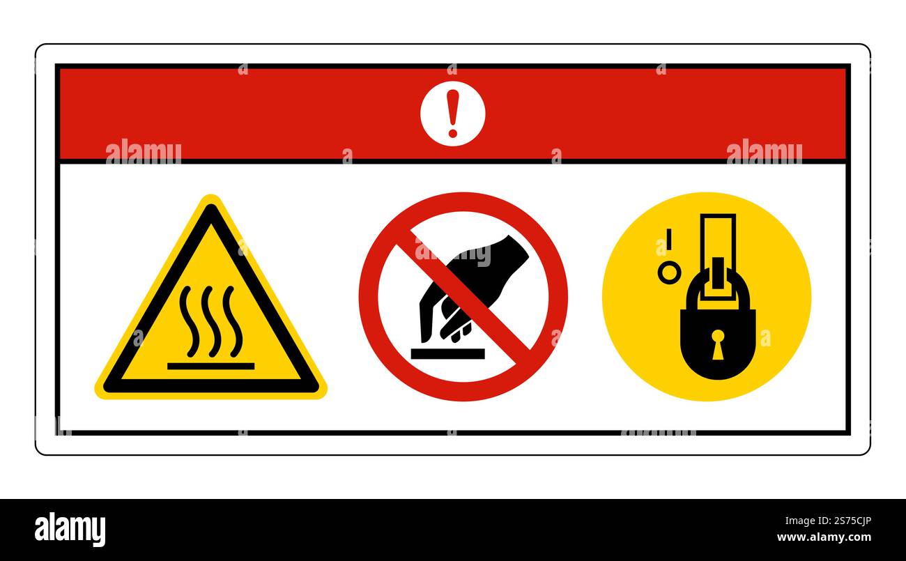 Danger Hot Surface Symbol Sign On White Background Stock Vector Image ...