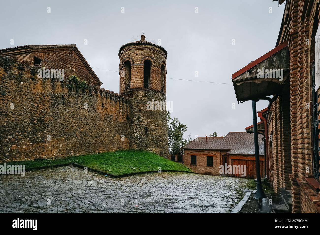 View on the brick ramparts of Batonistsikhe, the medieval fortress of ...