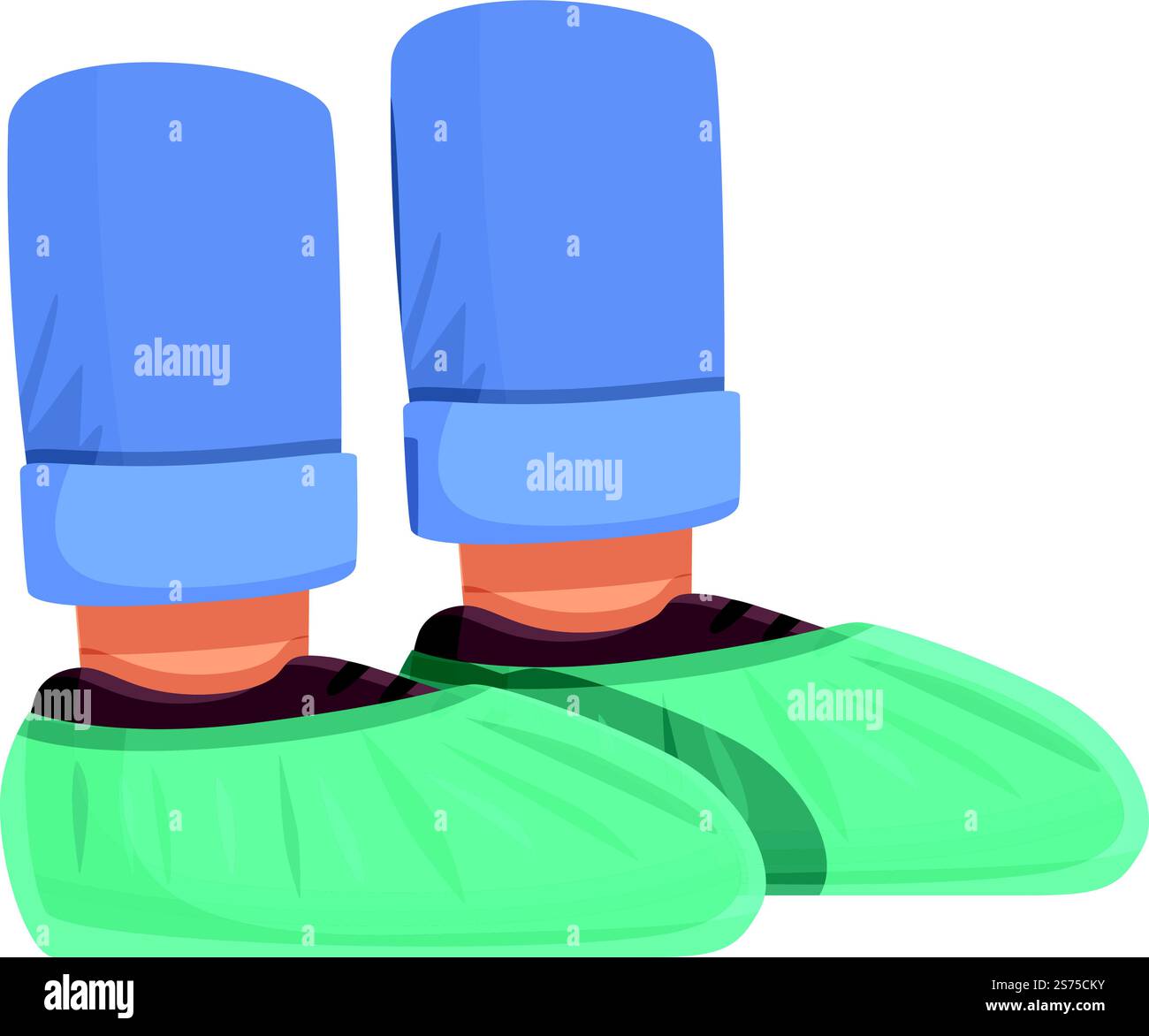 Care shoe cover icon cartoon vector. Medical protection. Wear clean ...