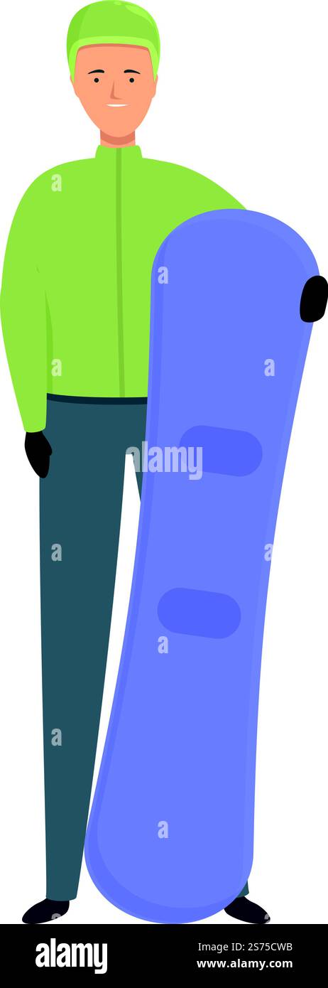 Sport instructor icon cartoon vector. Snow school. Active snowboarding ...