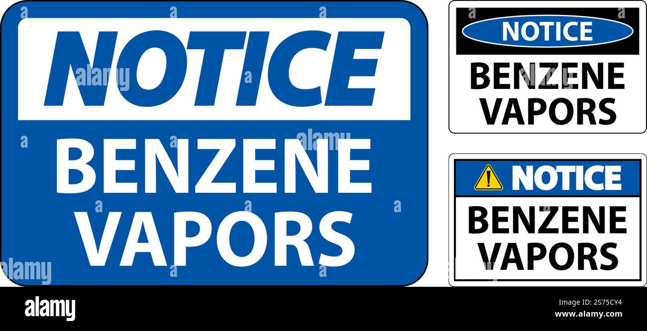 Notice Benzene Vapors Sign On White Background Stock Vector Image & Art ...