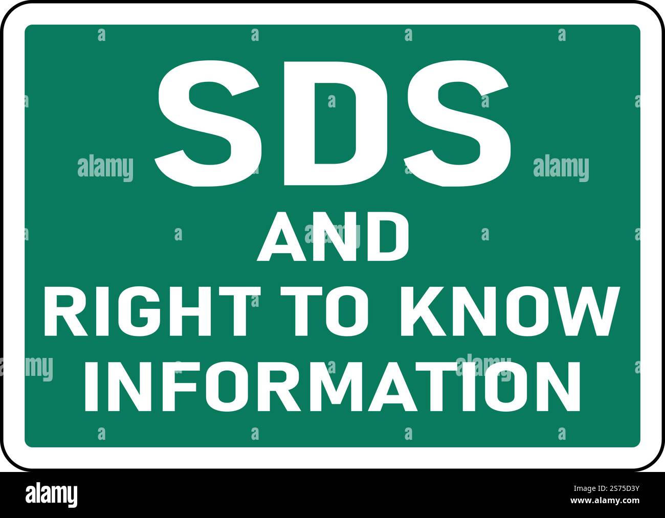 SDS and Right To Know Info Sign On White Background Stock Vector Image ...