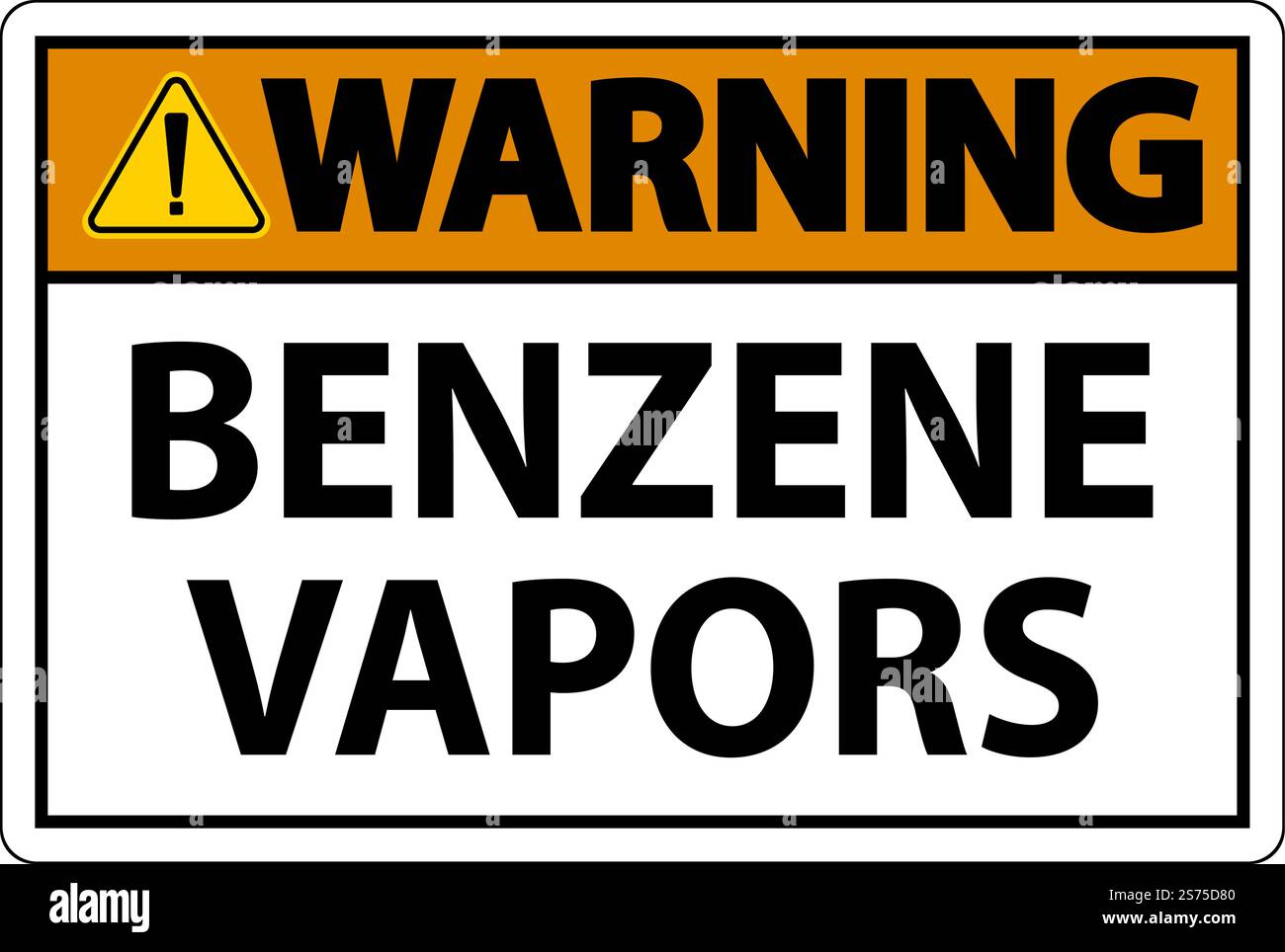 Warning Benzene Vapors Sign On White Background Stock Vector Image ...