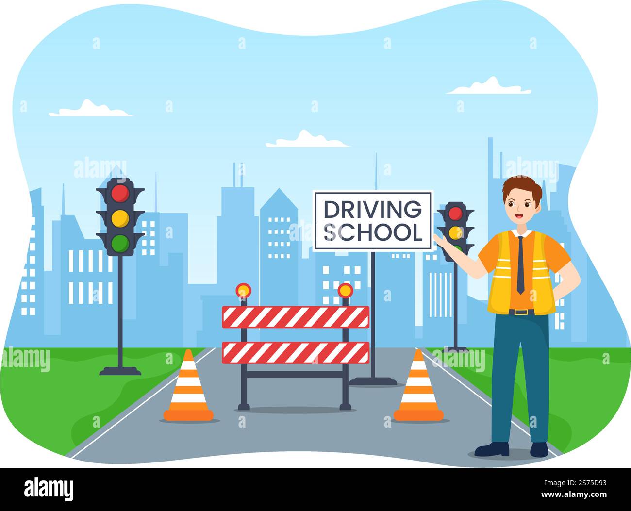 Driving School with Education Process of Car Training and Learning to ...