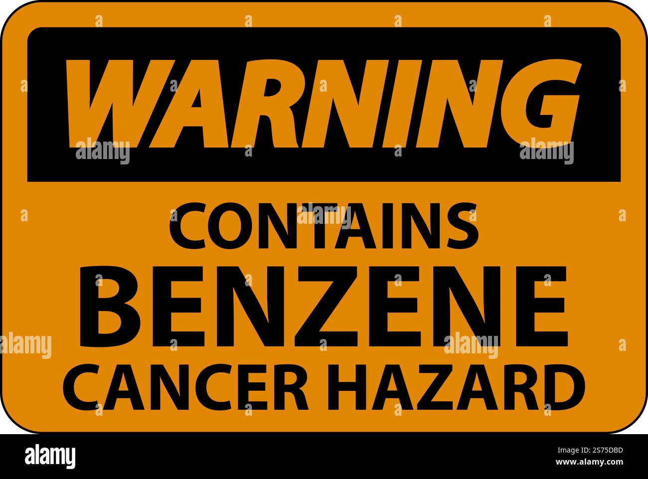 Warning Contains Benzene Sign On White Background Stock Vector Image ...