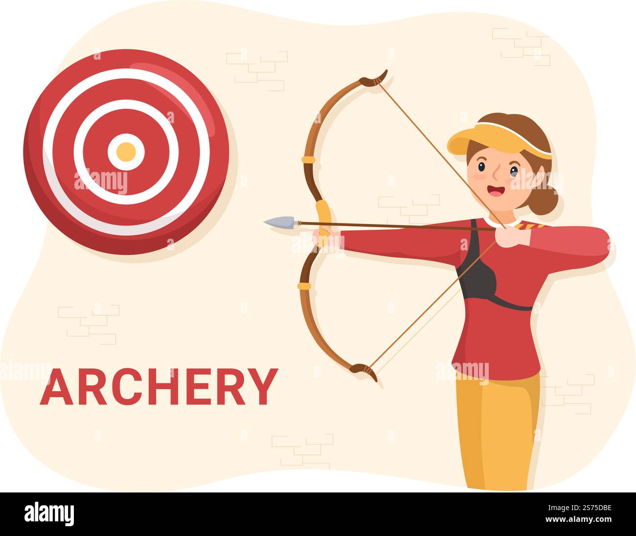 Archery Sport with Bow and Arrow Pointing at Target for Outdoor ...